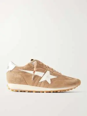 GOLDEN GOOSE Running Marathon Suede Sneakers - Beige