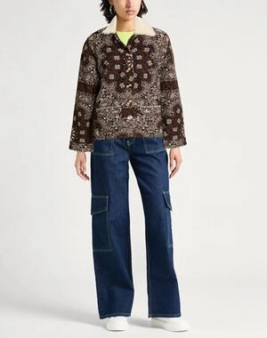 ARIZONA LOVE Puffer Cotton Linen Paisley Print Jacket - Brown