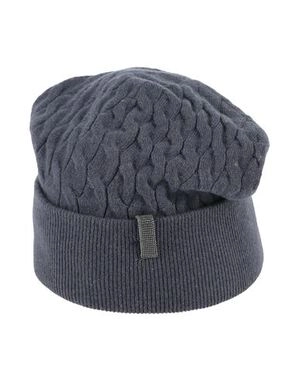 Brunello Cucinelli Hat Size Virgin Wool, Cashmere, Silk, Brass - Navy