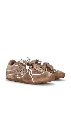 NAKED WOLFE Adored Sneaker In Taupe - Mushroom Suede