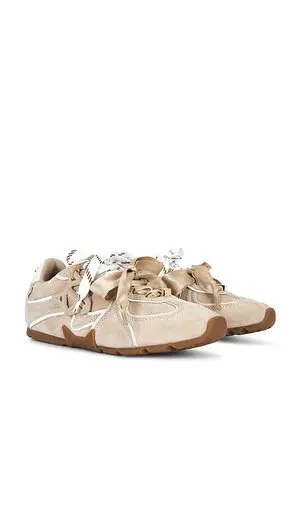 NAKED WOLFE Adored Sneaker In Beige - Off White Suede
