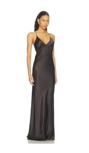 NILI LOTAN Ira Gown - Chocolate Brown