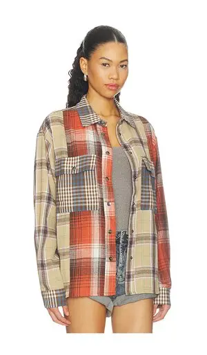 ONETEASPOON Essential Patchwork Flannel Shirt In Multi