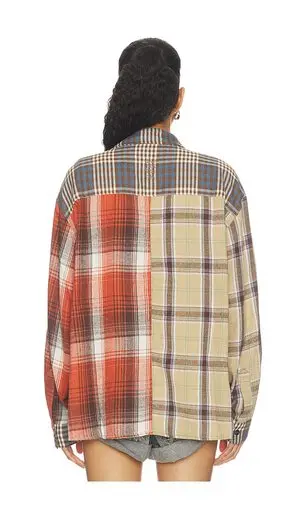 ONETEASPOON Essential Patchwork Flannel Shirt In Multi