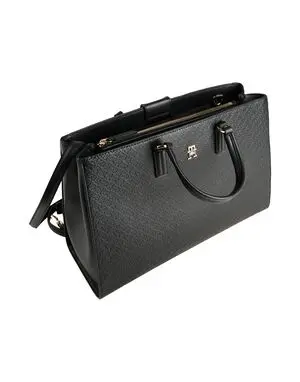 Tommy Hilfiger Leather Tote Handbag - Black