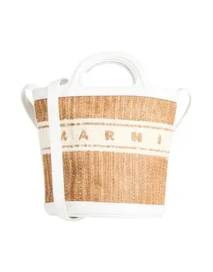 Marni Faux Raffia Bucket Bag With Leather Trims
