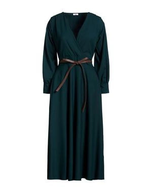 OLTRE Midi Dress Dark Size Polyester, Viscose, Elastane - Green