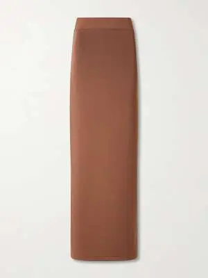 THE PARK Hailey Stretch-jersey Maxi Skirt - Dark Brown