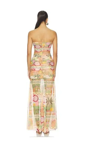 Amanda Uprichard Leo Maxi Dress In Peach
