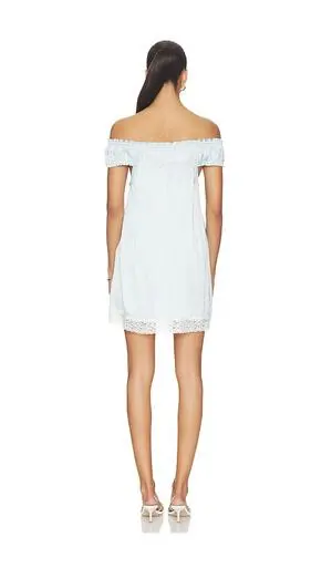 Frankies Bikinis Carlisle Silk Mini Dress In Baby Blue