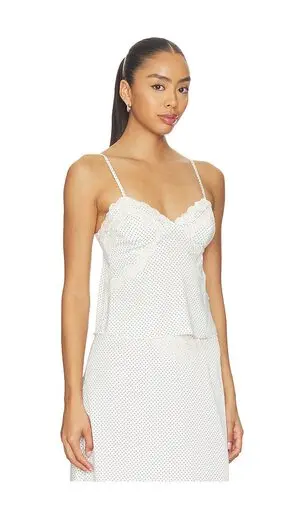 Frankies Bikinis Laura Silk Blouse In White