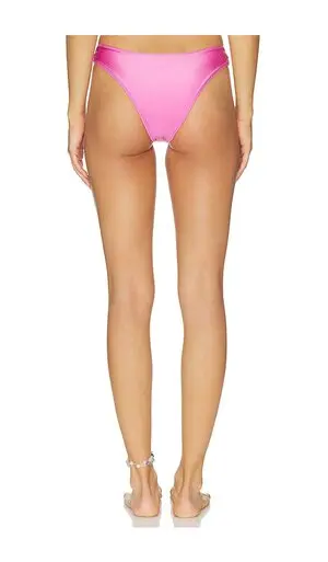 Frankies Bikinis Dove Satin Bikini Bottom In Pink