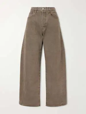 SSSTEIN Deformation High-rise Wide-leg Jeans - Army Green