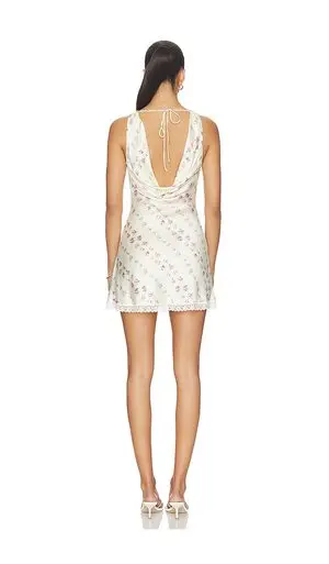 Frankies Bikinis Chloe Silk Mini Dress In White