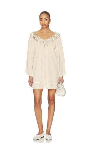Frankies Bikinis Riviera Cotton Gauze Dress - Peach