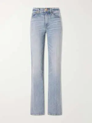 JAMIE HALLER Wide-leg Mid-rise Jeans - Light Denim