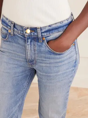 JAMIE HALLER Wide-leg Mid-rise Jeans