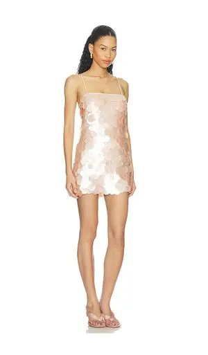 LOVERS AND FRIENDS Elise Mini Dress In Beige