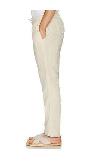 Frescobol Carioca Oscar Linen Chino Pant In Cream