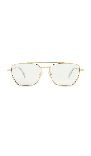 Le Specs Diametric Ii Blue Light Glasses In Metallic - Gold