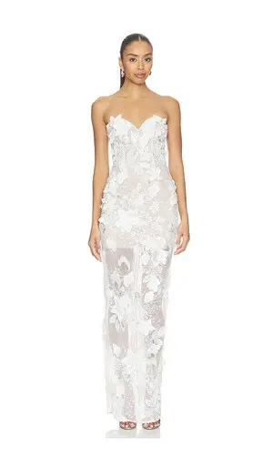 BRONX BANCO Dahlia Bridal Strapless Maxi Dress