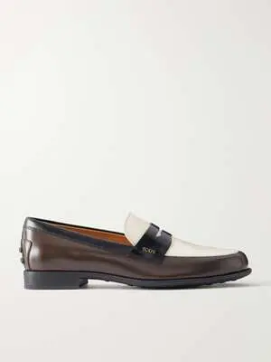TOD'S Logo-embossed Leather Loafers - Black