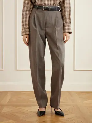 RÓHE Daria Wool-blend Tapered Pleated Trousers
