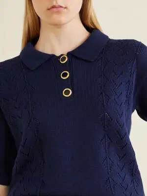 Alessandra Rich Wool Polo Shirt