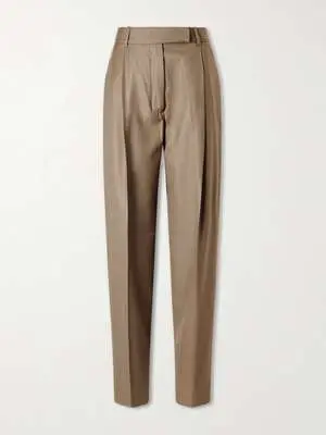 RÓHE Daria Virgin Wool Tapered Pants - Brown