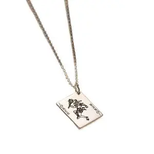 POSH TOTTY DESIGNS Sterling Joker Playing Card Charm Necklace - Silver