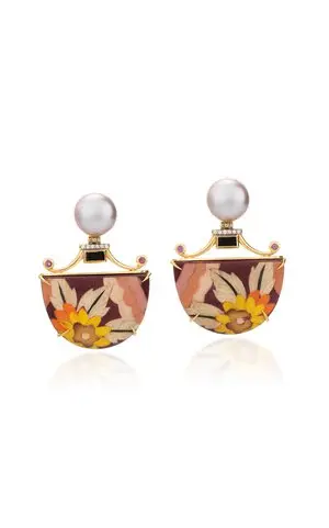 SILVIA FURMANOVICH 18k Yellow Gold Marquetry Drop Earrings - Multi