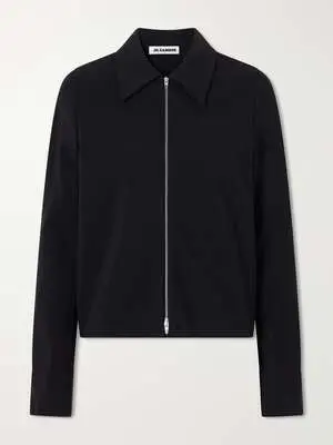 JIL SANDER Cropped Shell Jacket - Black
