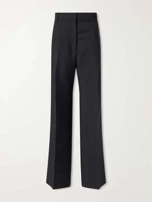 RÓHE Wool And Mohair-blend Wide-leg Pants - Black