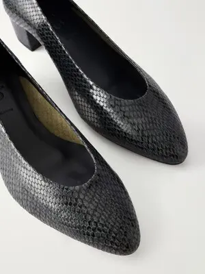 AeydĒ Helia 35 Snake-effect Leather Pumps - Green