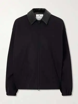 COURREGES Logo-embroidered Cotton Canvas Bomber Jacket - Black