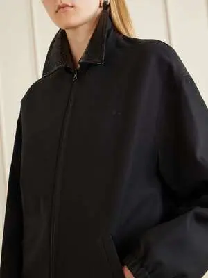 COURREGES Logo-embroidered Cotton Canvas Bomber Jacket