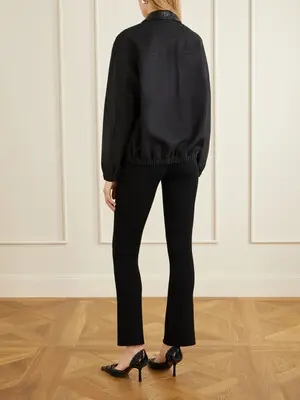 COURREGES Courrèges Logo Embroidered Cotton Canvas Bomber Jacket