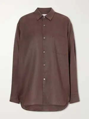 SSSTEIN Oversized Linen Shirt - Brown