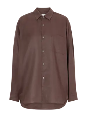 SSSTEIN Oversized Linen Shirt - Brown