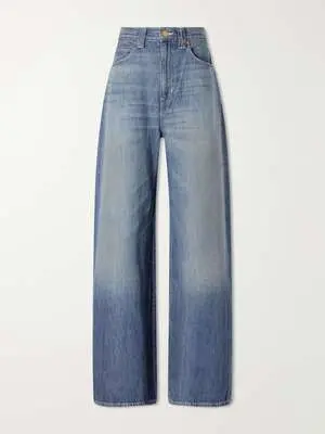 JAMIE HALLER Baggy Wide-leg Jeans - Mid Denim