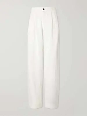 JAMIE HALLER Tapered Linen-blend Pants - White