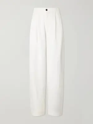 JAMIE HALLER Tapered Linen-blend Pants - White