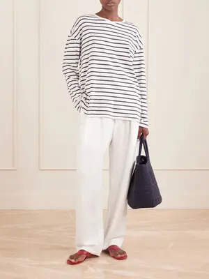 JAMIE HALLER Tapered Linen-blend Pants