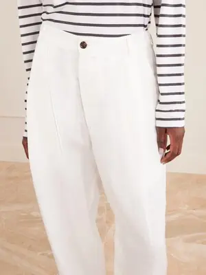 JAMIE HALLER Tapered Linen-blend Pants