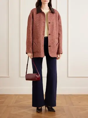 BLAZÉ MILANO Clelia Corduroy-trimmed Herringbone Jacket
