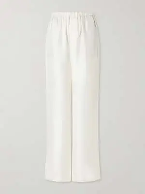 RÓHE Silk-satin Wide-leg Pants - White