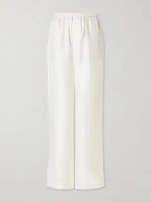 RÓHE Silk-satin Wide-leg Pants - White