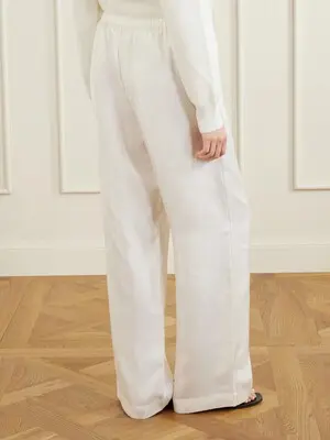 RÓHE Silk-satin Wide-leg Pants - White