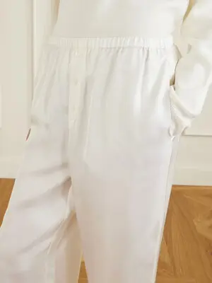 RÓHE Silk-satin Wide-leg Pants - White