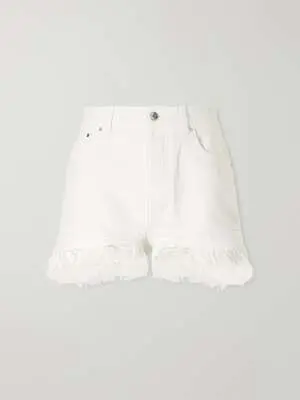 Rabanne Frayed Denim Shorts - Cream